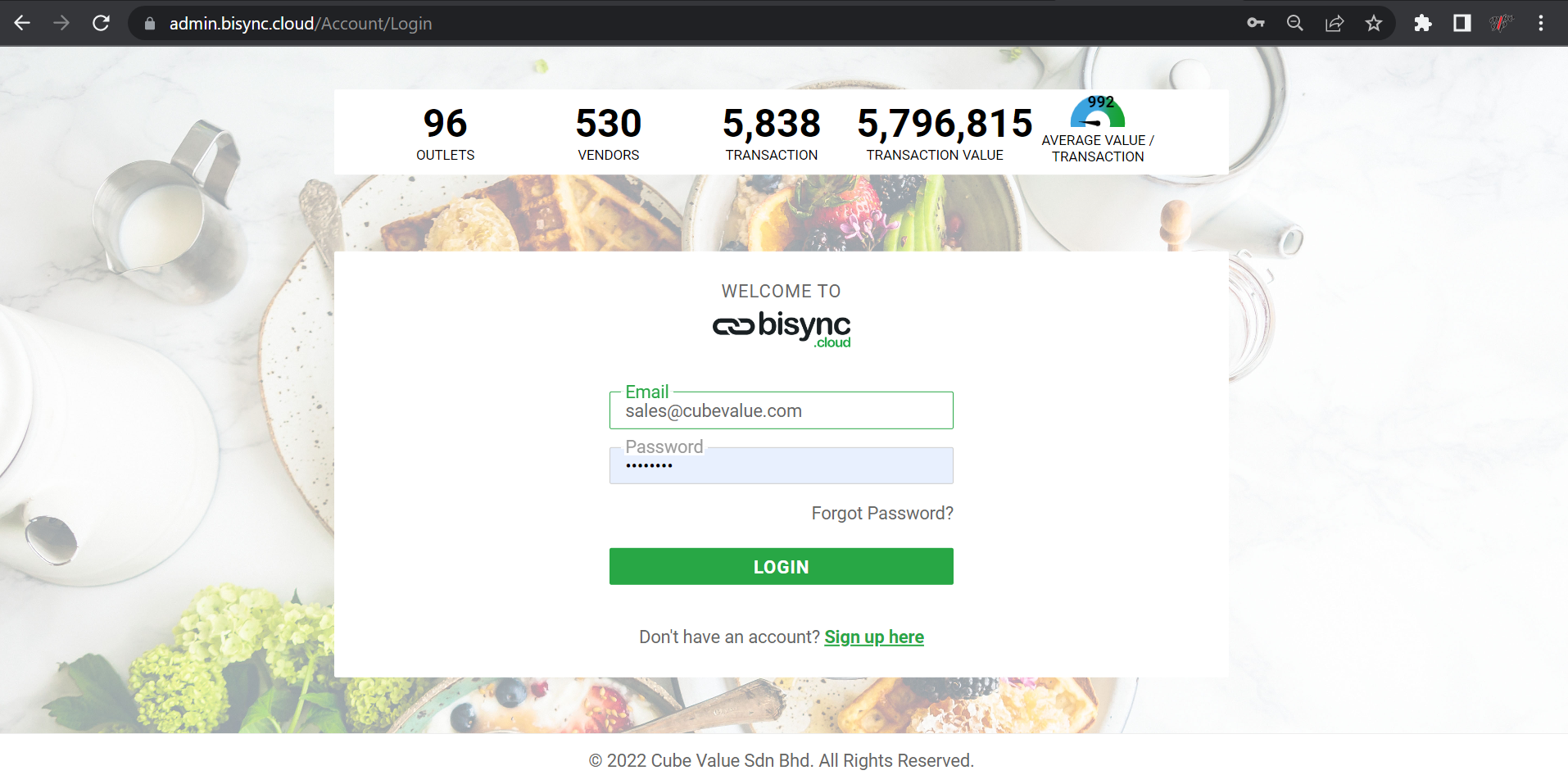 Signing up as Operator/Vendor - BISYNC.CLOUD