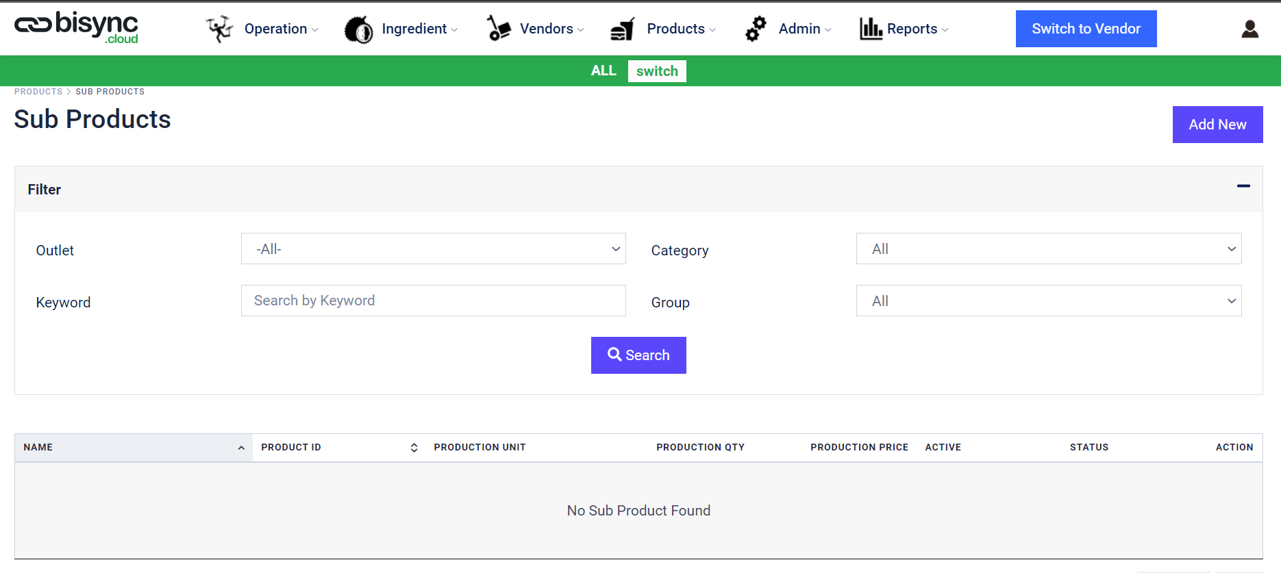 Creating Sub-Products - BISYNC.CLOUD