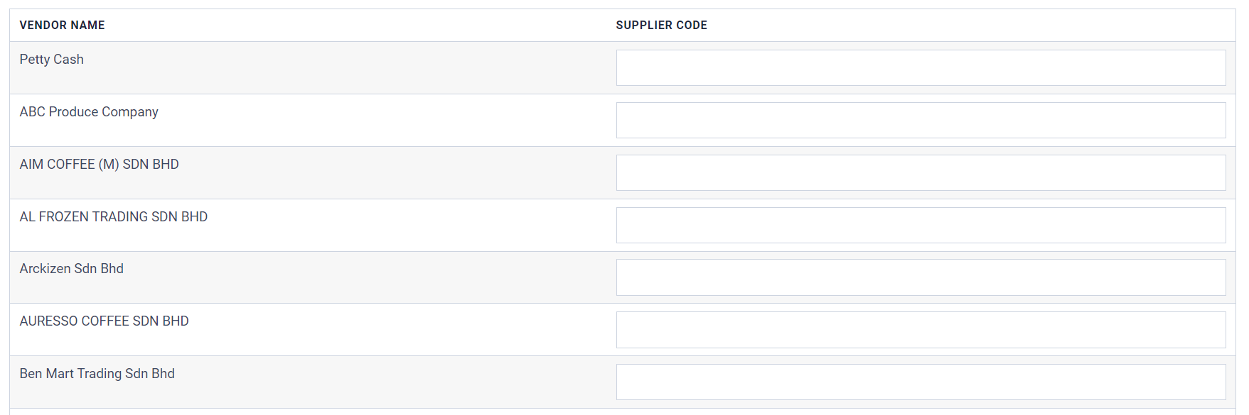 Vendor Accounting Mapping Code - BISYNC.CLOUD